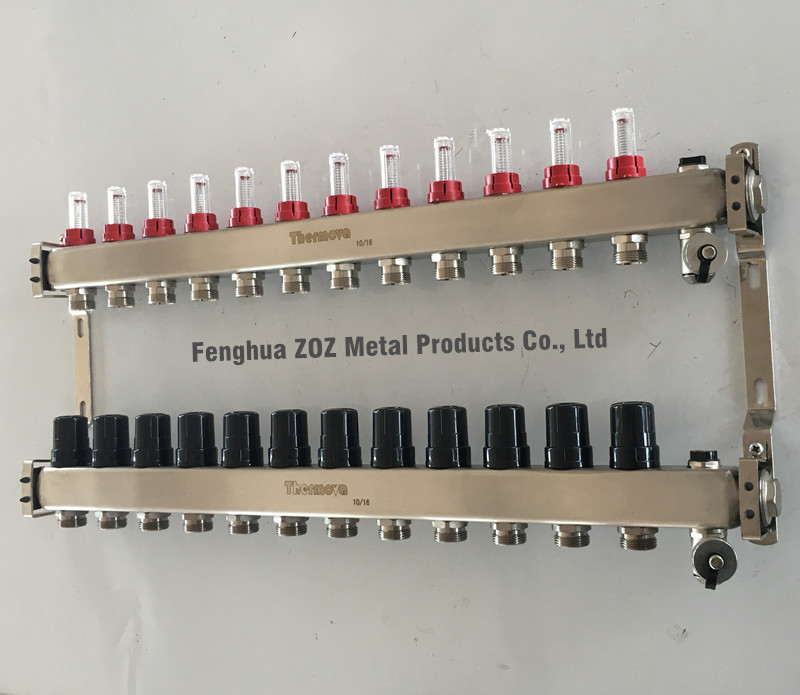 RVS Verdelers voor vloerverwarming met flowmeters , Vloerverwarming ...