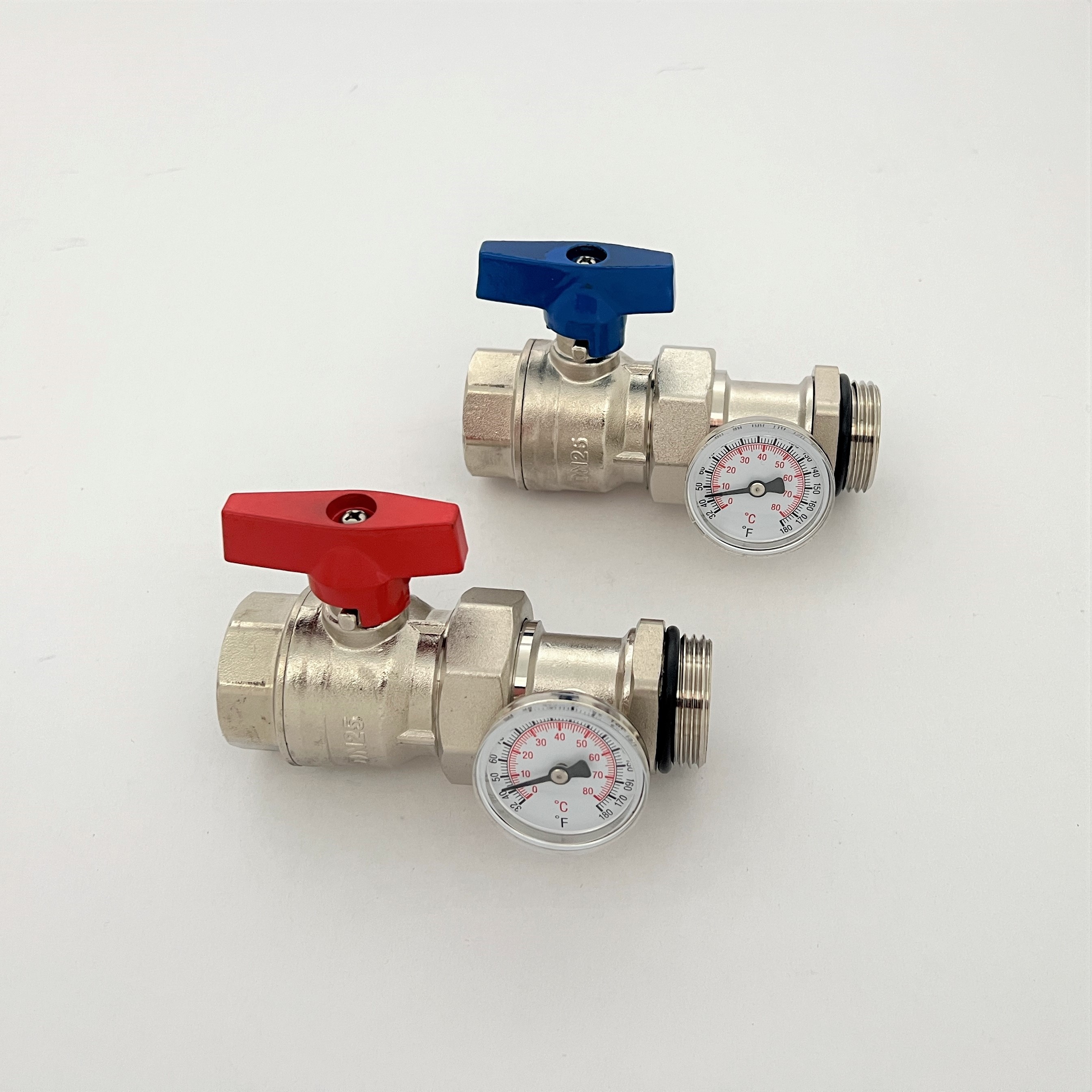 Manifold Ball Valve With Temperature Gauge , 1'' Ball Valves Pair and ...